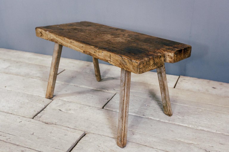 Primitive Early 20th Century Pig Bench Slab Table at 1stDibs