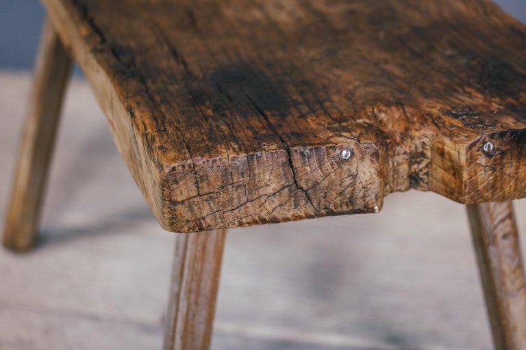 Primitive Early 20th Century Pig Bench Slab Table at 1stDibs