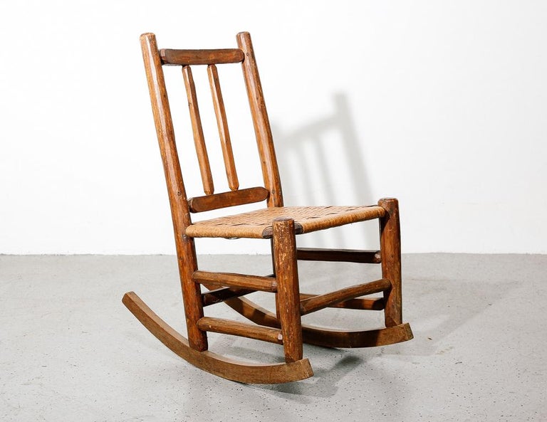 Primitive Early American Rocking Chair For Sale at 1stDibs