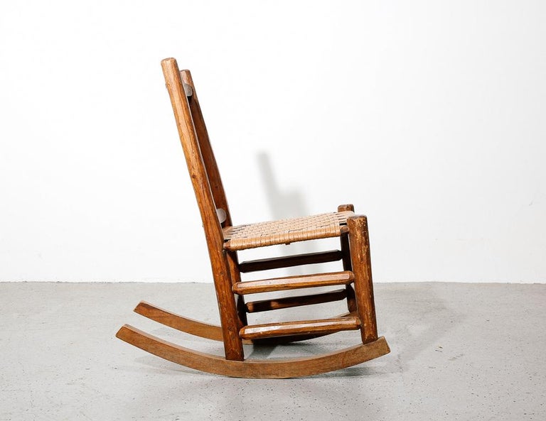 Primitive Early American Rocking Chair For Sale at 1stDibs