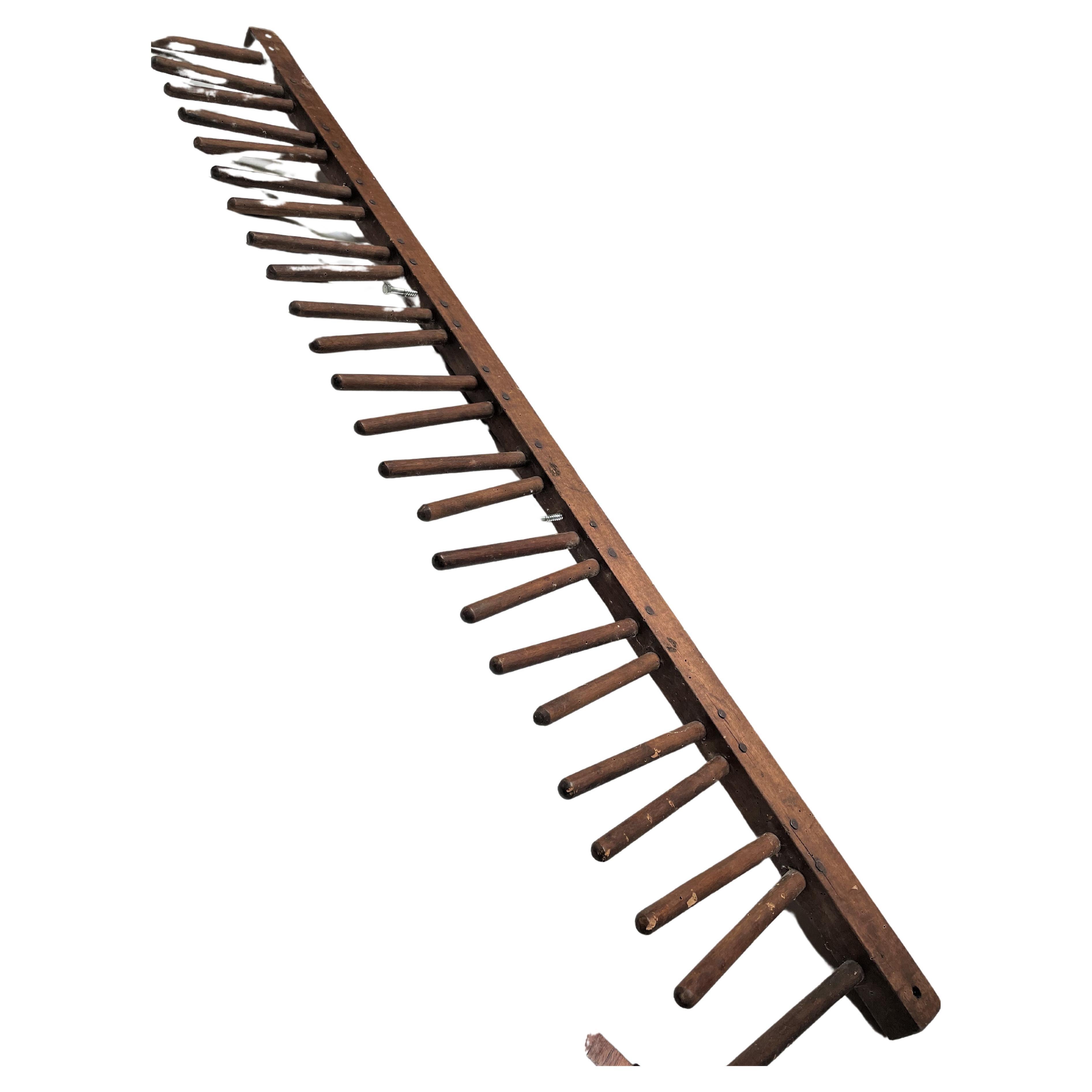 Primitive Factory Wooden Peg Shoe/Candle Wall Drying Rack Hat Coat Herb ...