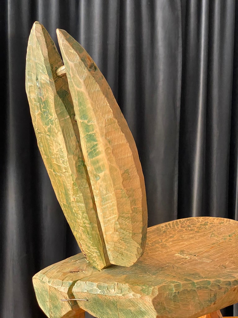 Primitive Freeform Lounge Chair, Sculpted Painted Wood, Sweden, circa ...