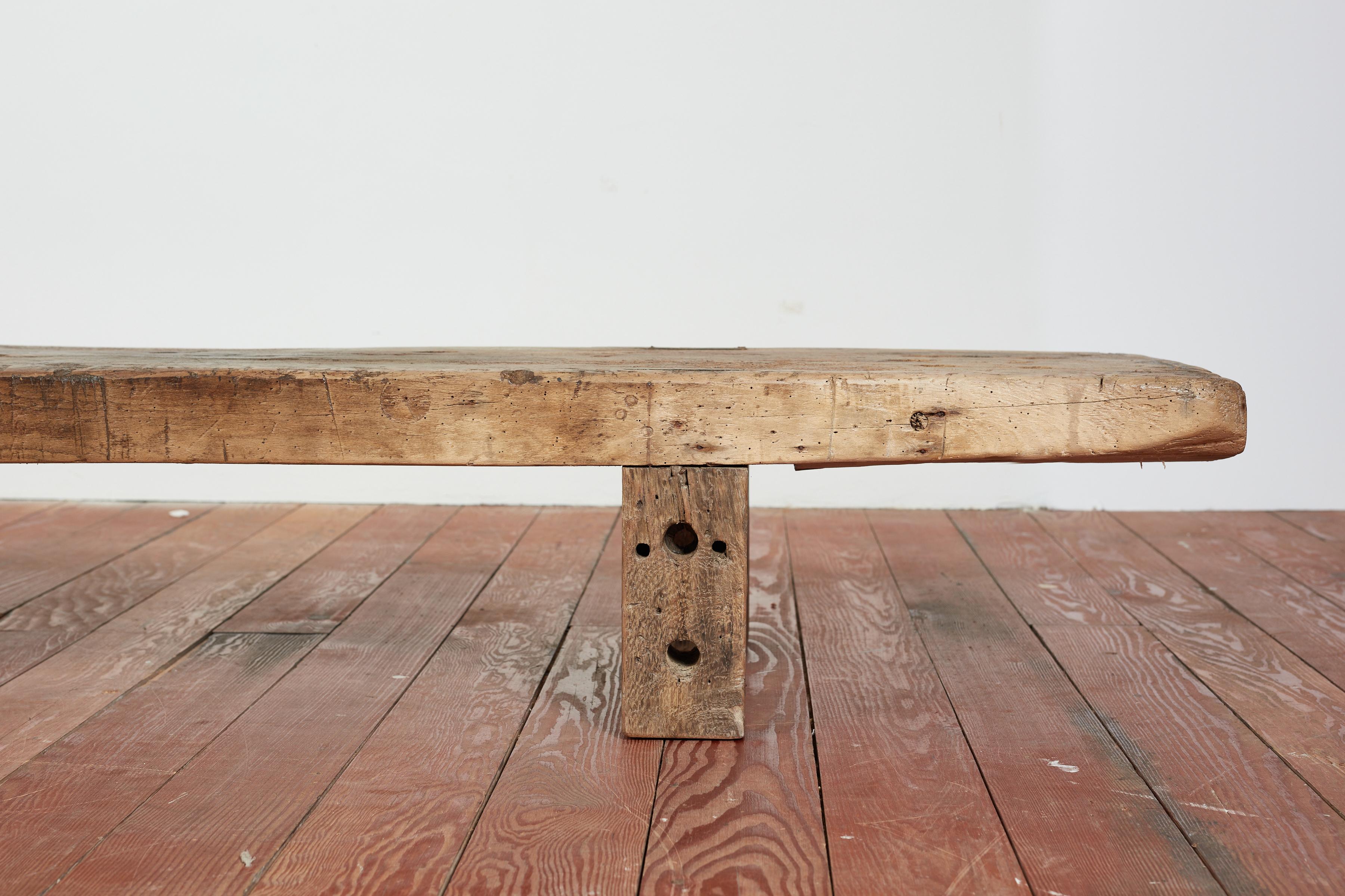 Primitive French Bench / Coffee Table For Sale at 1stDibs