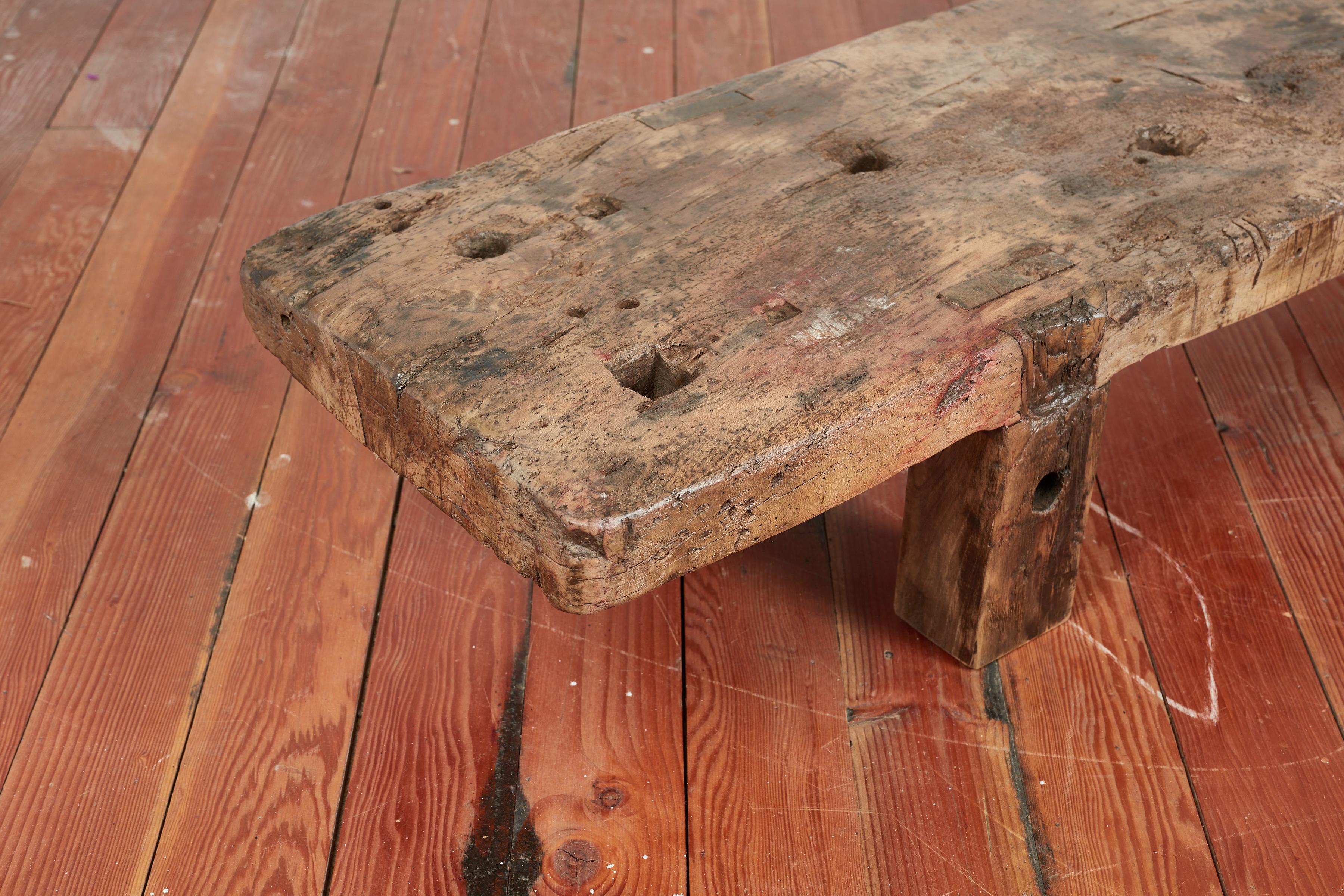 Primitive French Bench / Coffee Table For Sale at 1stDibs