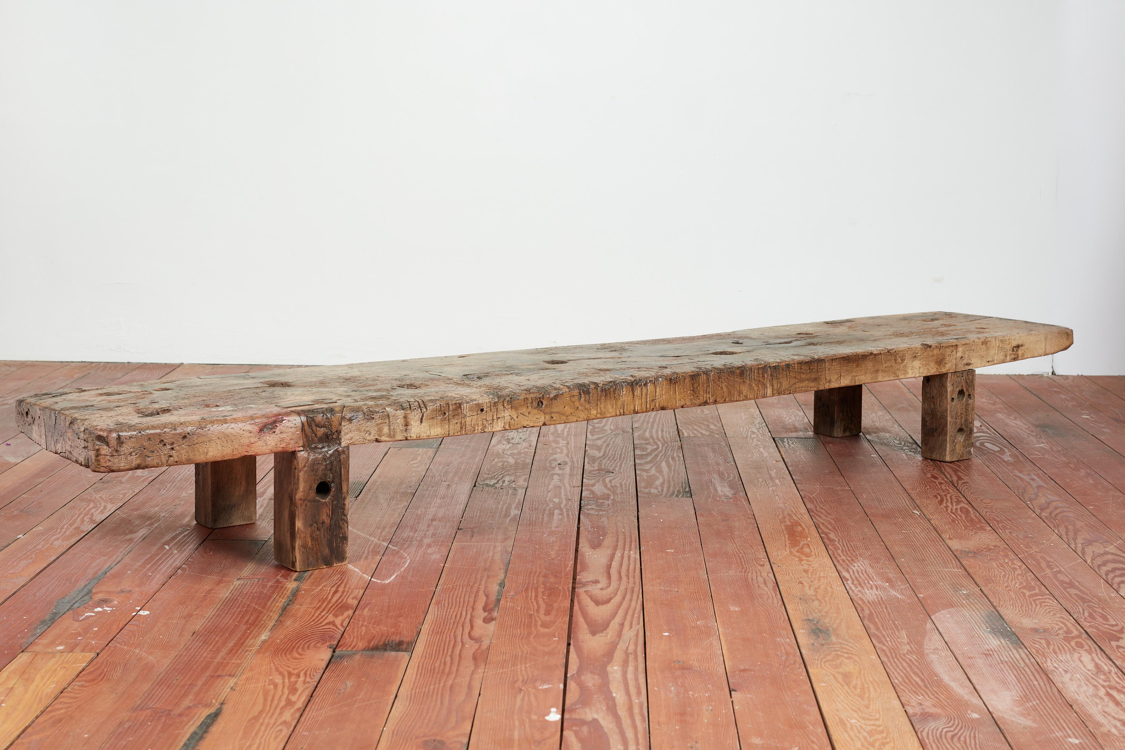 Primitive French Bench / Coffee Table For Sale at 1stDibs