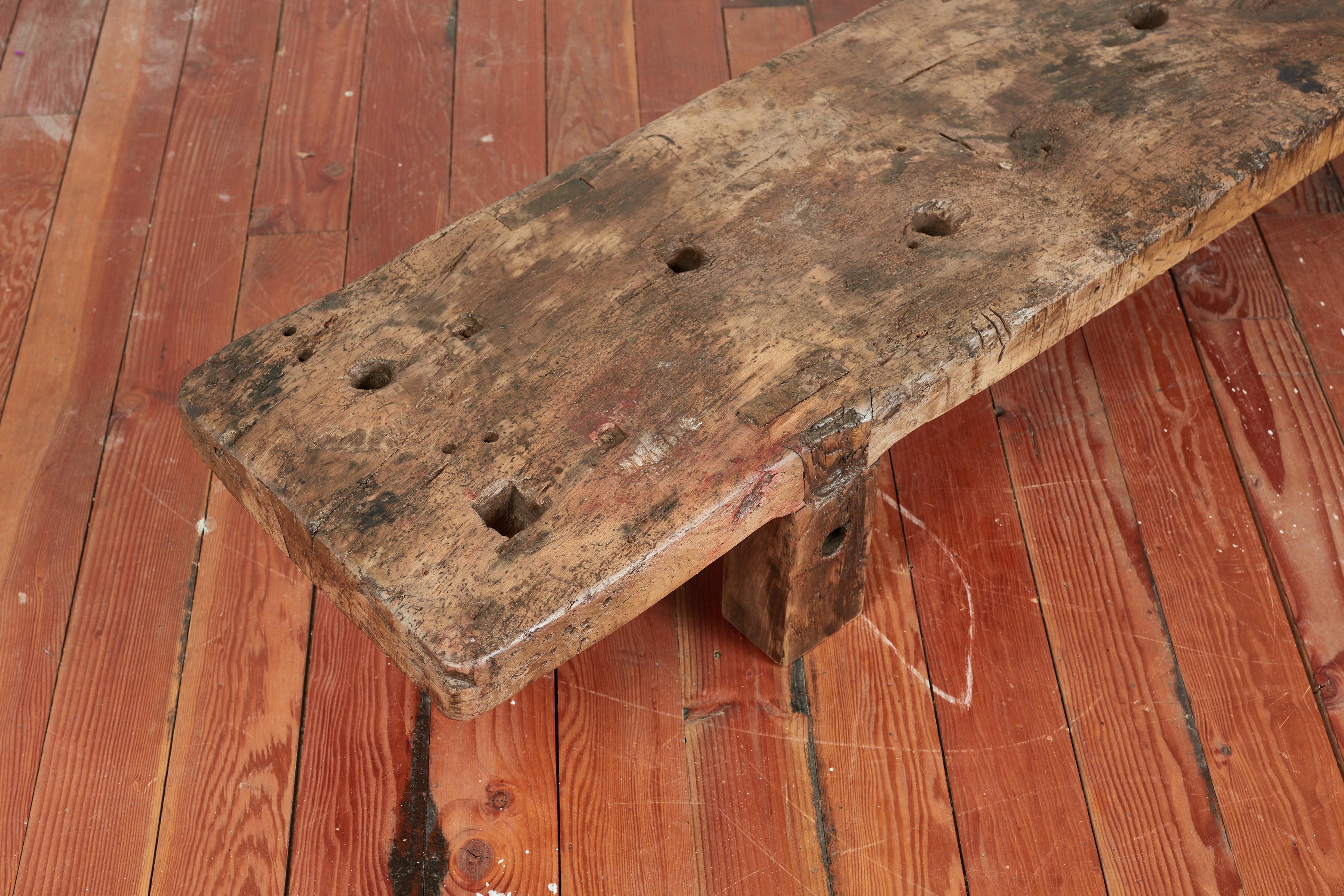 Primitive French Bench / Coffee Table For Sale at 1stDibs