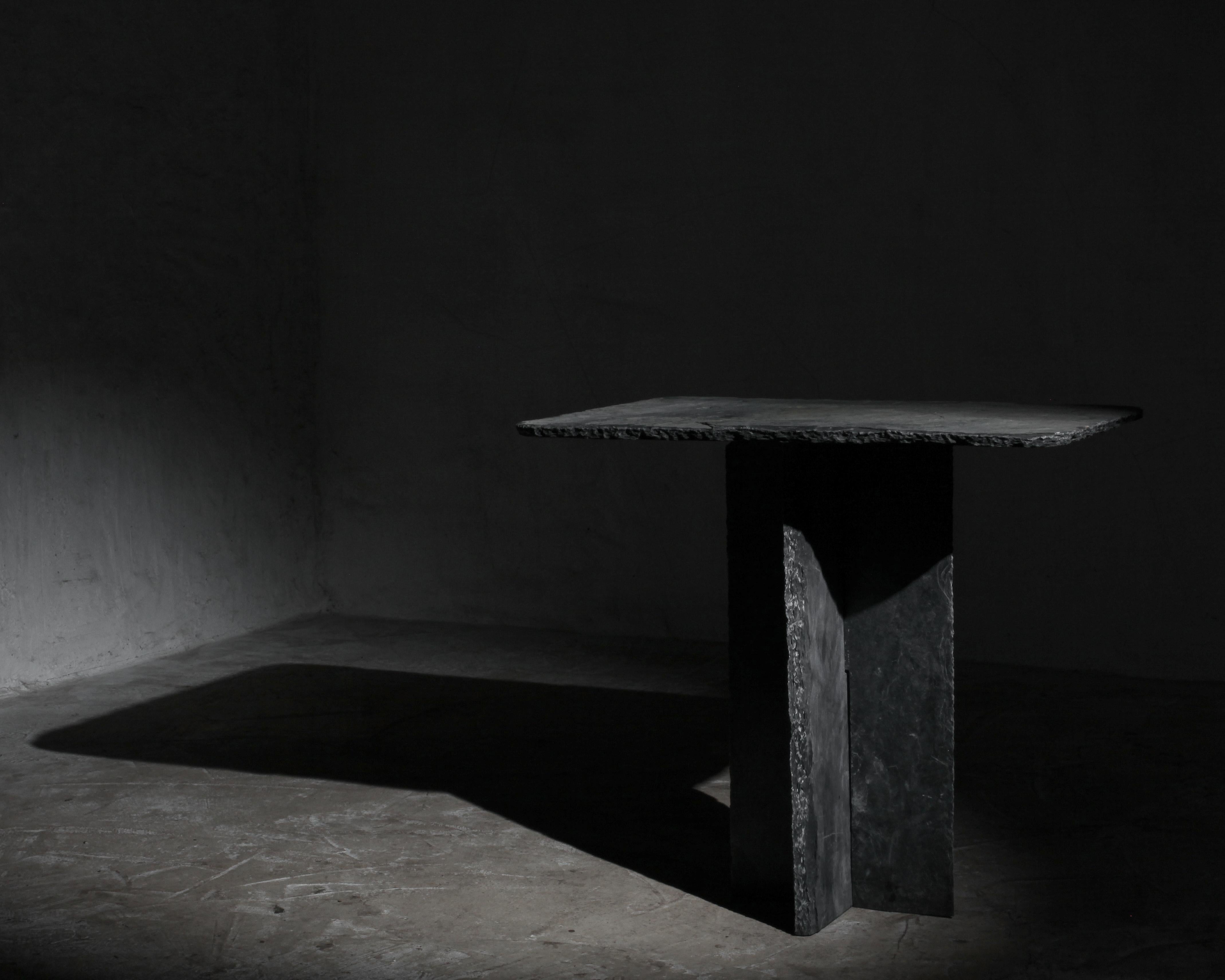 Primitive French Riven Slate Table Wabi Sabi at 1stDibs