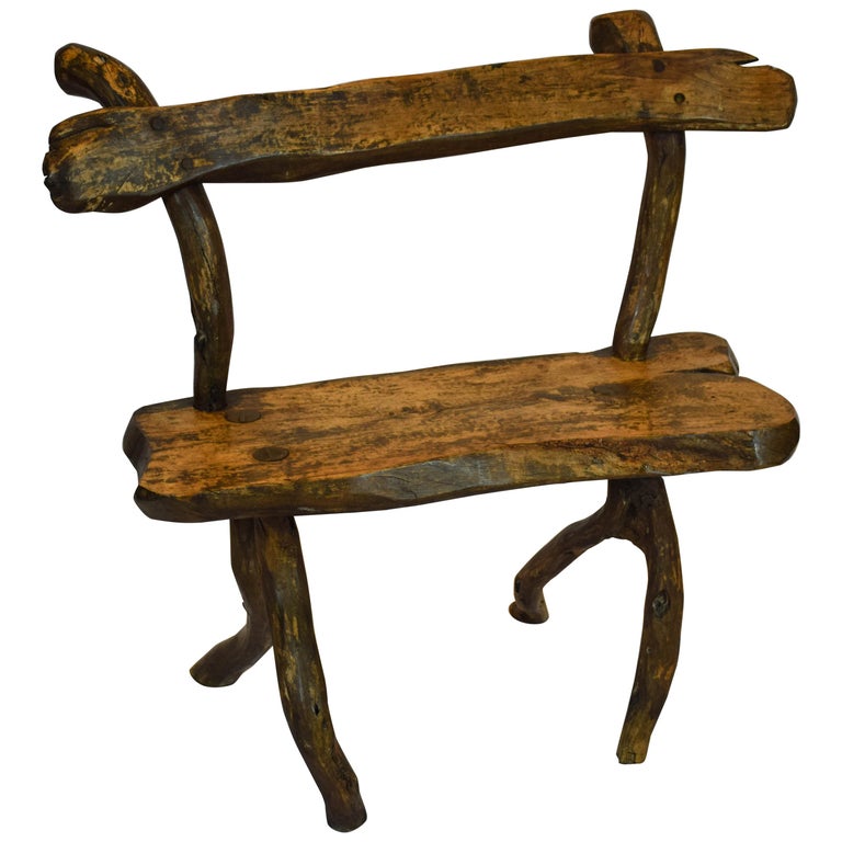 Primitive Garden Bench at 1stDibs