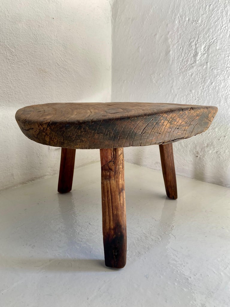 Primitive Hardwood Round Table from Yucatan, Mexico, Circa 1970's at ...