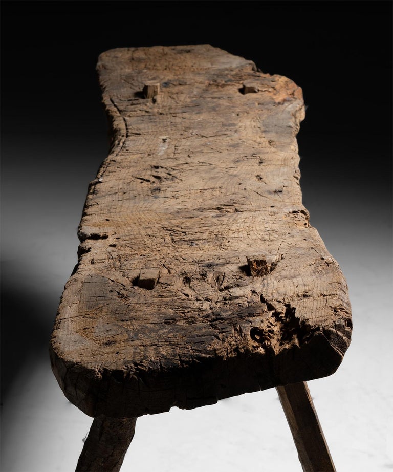 Primitive Log Bench, France, circa 1950 For Sale at 1stDibs