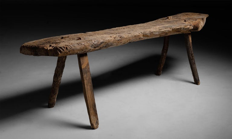 Primitive Log Bench, France, circa 1950 For Sale at 1stDibs