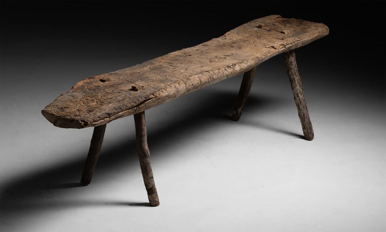 Primitive Log Bench, France, circa 1950 For Sale at 1stDibs