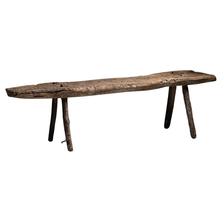 Primitive Log Bench, France, circa 1950 For Sale at 1stDibs