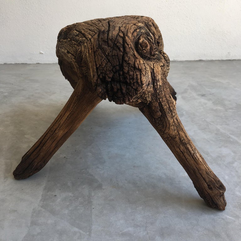 Primitive Mesquite Stool from Mexico at 1stDibs