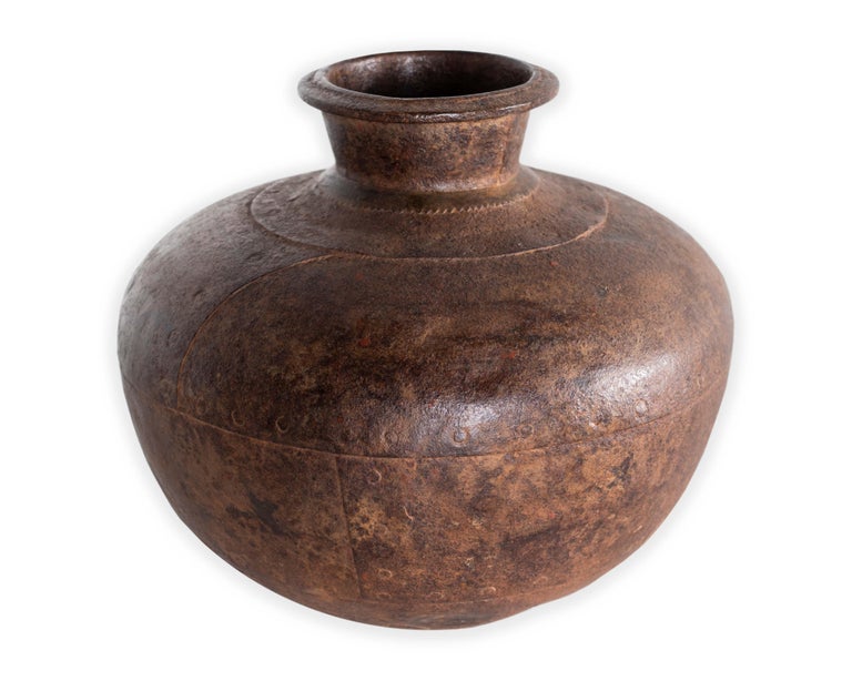 Metal Jar with Panel Design For Sale at 1stDibs