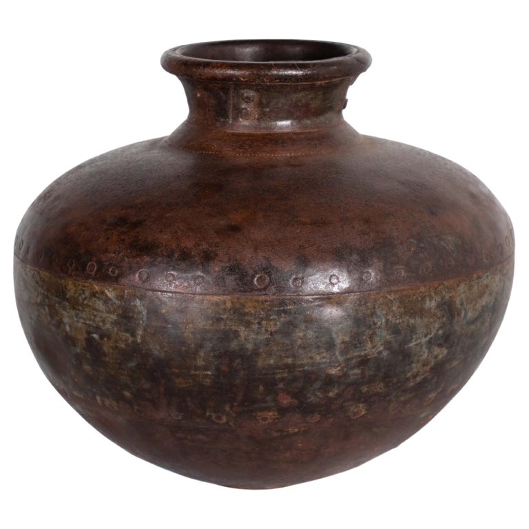 Metal Jar with Panel Design For Sale at 1stDibs