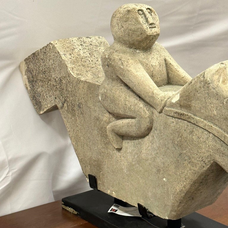 Primitive Mid-Century Modern Indonesian Stone Sculpture, Statue on ...
