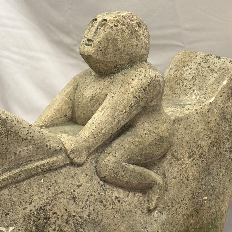 Primitive Mid-Century Modern Indonesian Stone Sculpture, Statue on ...