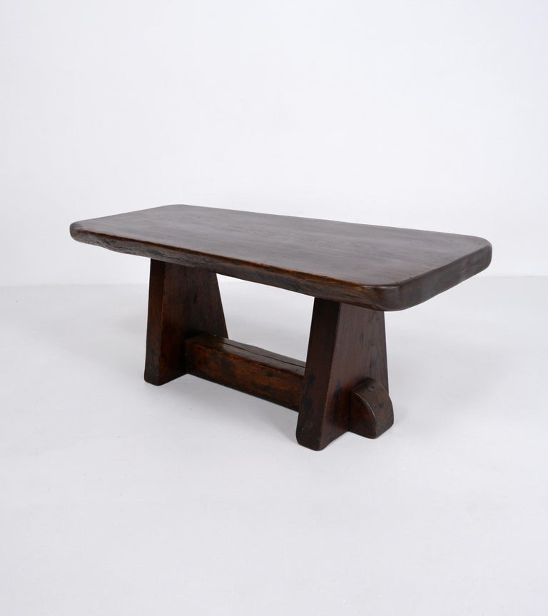 Primitive Oak Coffee Table For Sale at 1stDibs