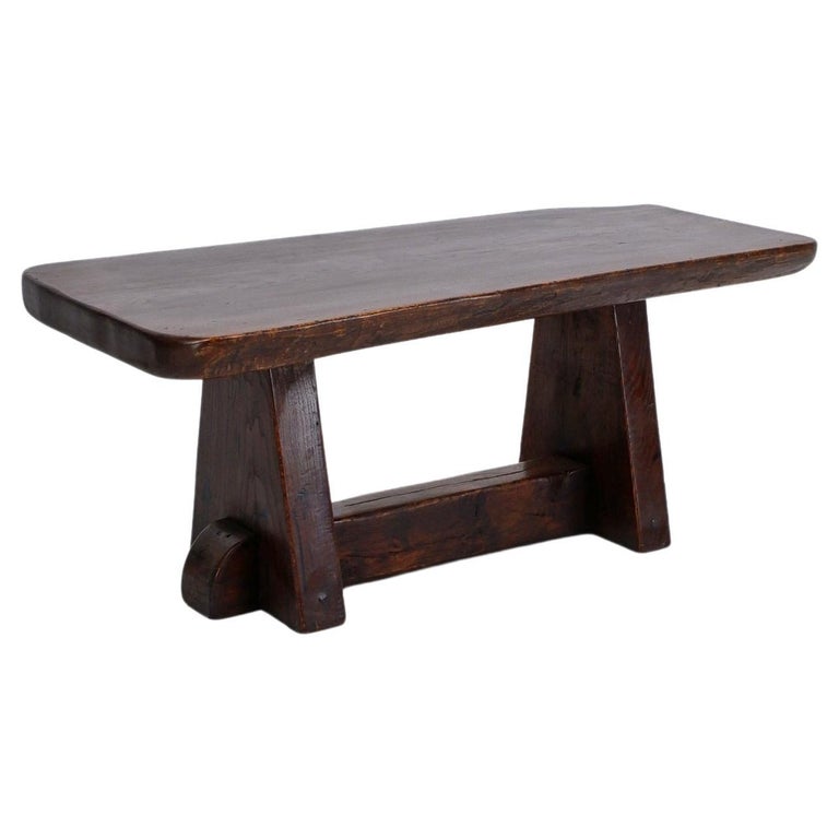 Primitive Oak Coffee Table For Sale at 1stDibs