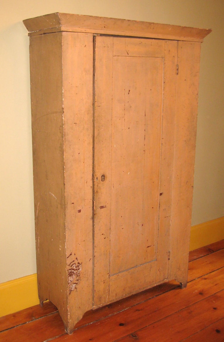 Primitive One Door Cupboard Wardrobe Pine Rustic Cabinet Mustard ...