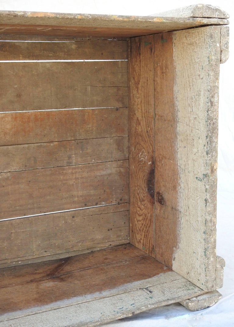 Primitive Painted Wood Firewood Box For Sale at 1stDibs | firewood ...