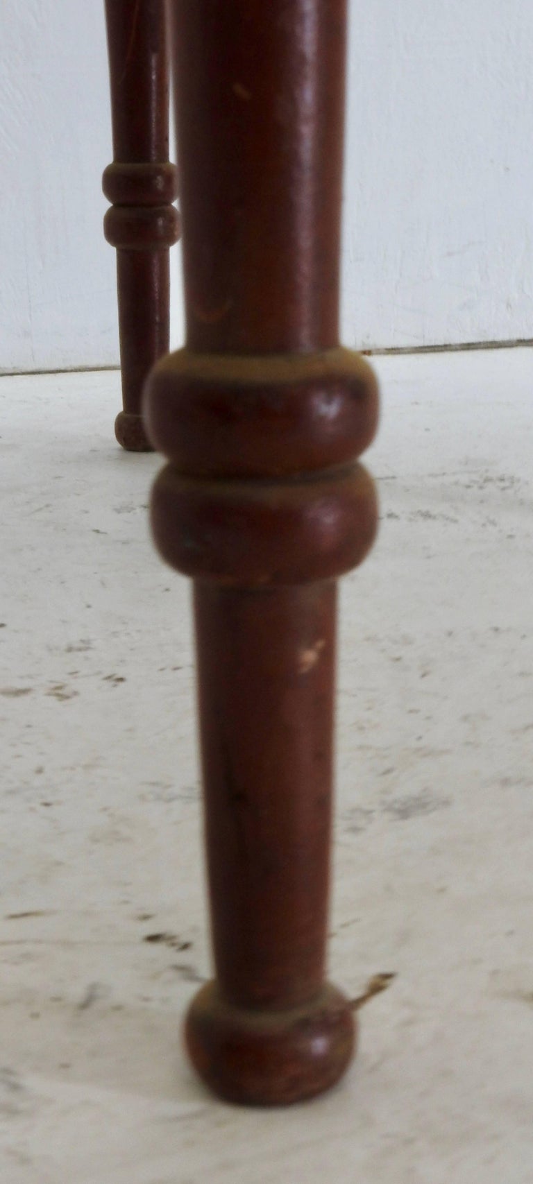 Primitive Red Working Side Table For Sale at 1stDibs