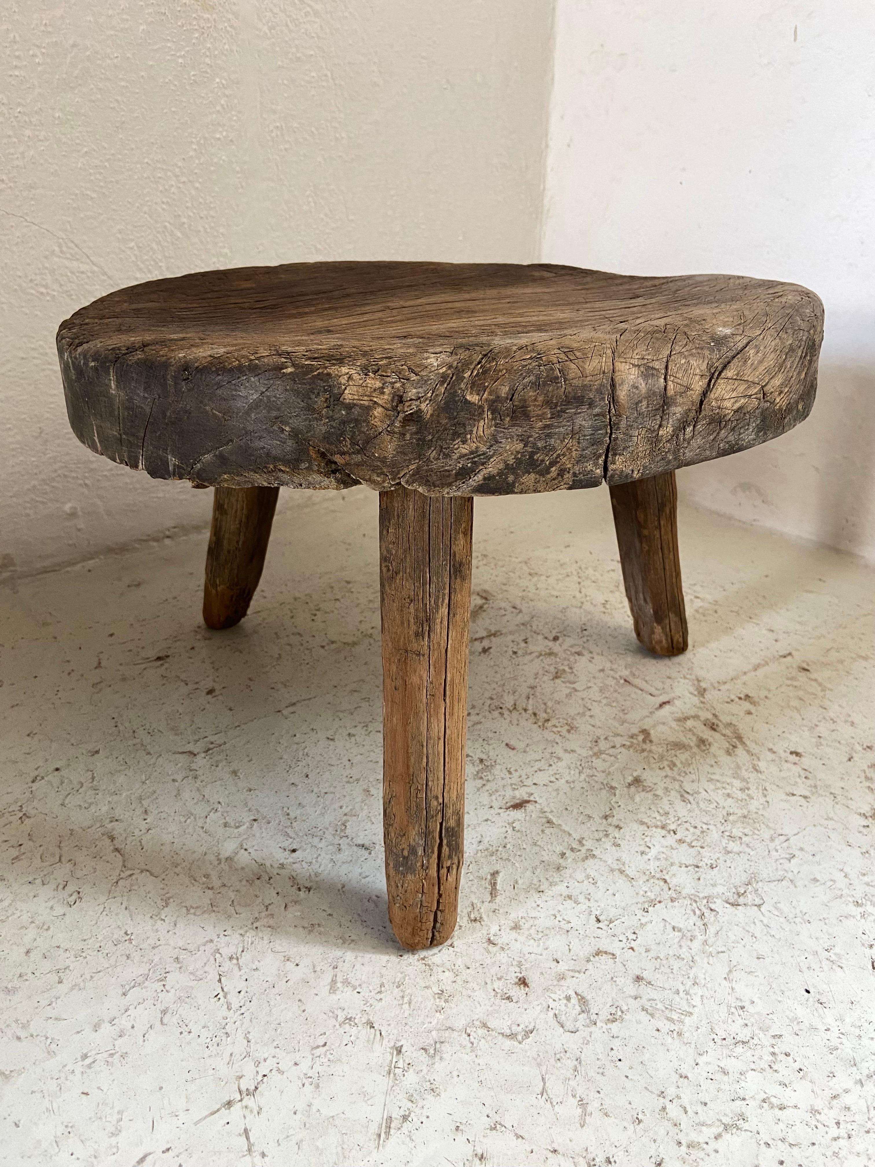Primitive Round Table from Yucatan, Mexico, circa 1970s For Sale at 1stDibs