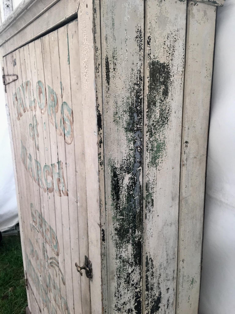 Antique Rustic 19th Century Painted Pine Kitchen / Pantry Cupboard ...