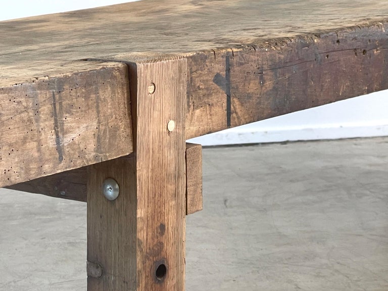 Primitive Slab Bench For Sale at 1stDibs