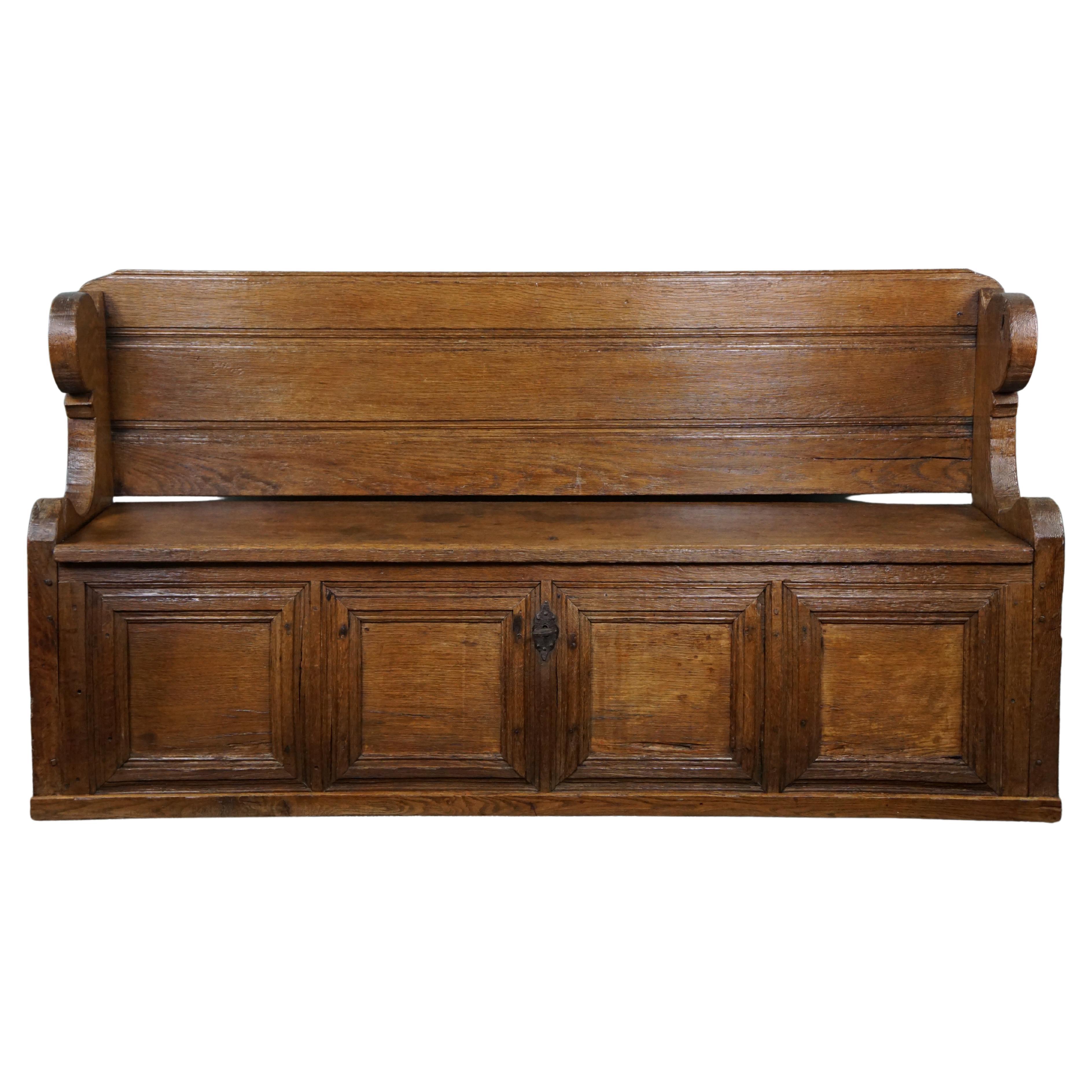 Architectural Solid Oak Wooden Brut Bench For Sale at 1stDibs
