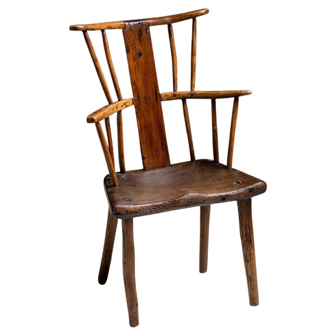 Primitive Stickback Chair, England, Circa 1870 at 1stDibs