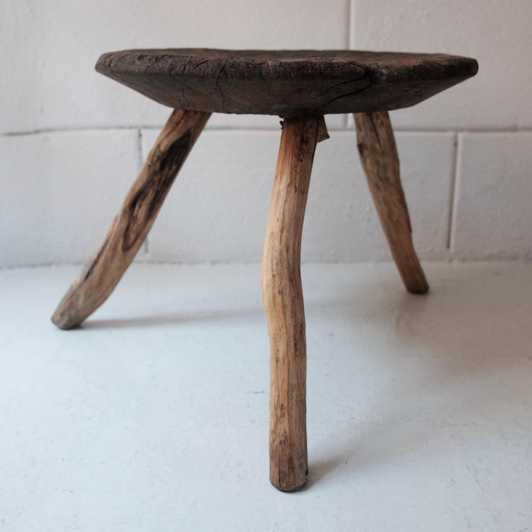 Primitive Style Mesquite Stool from Mexico at 1stDibs