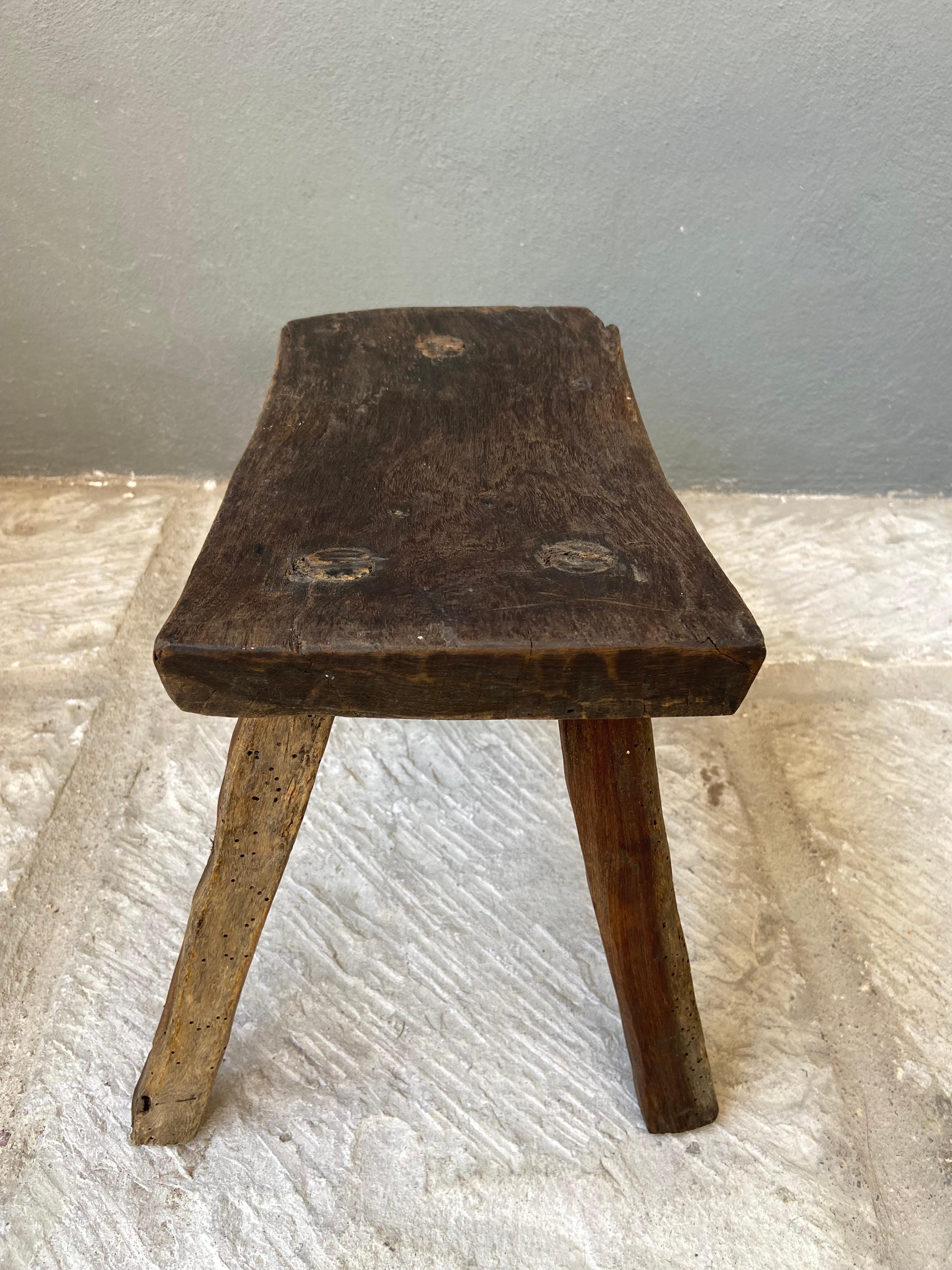 Primitive Styled Hardwood Stool From Guanajuato, Mexico, Circa 1930´s ...