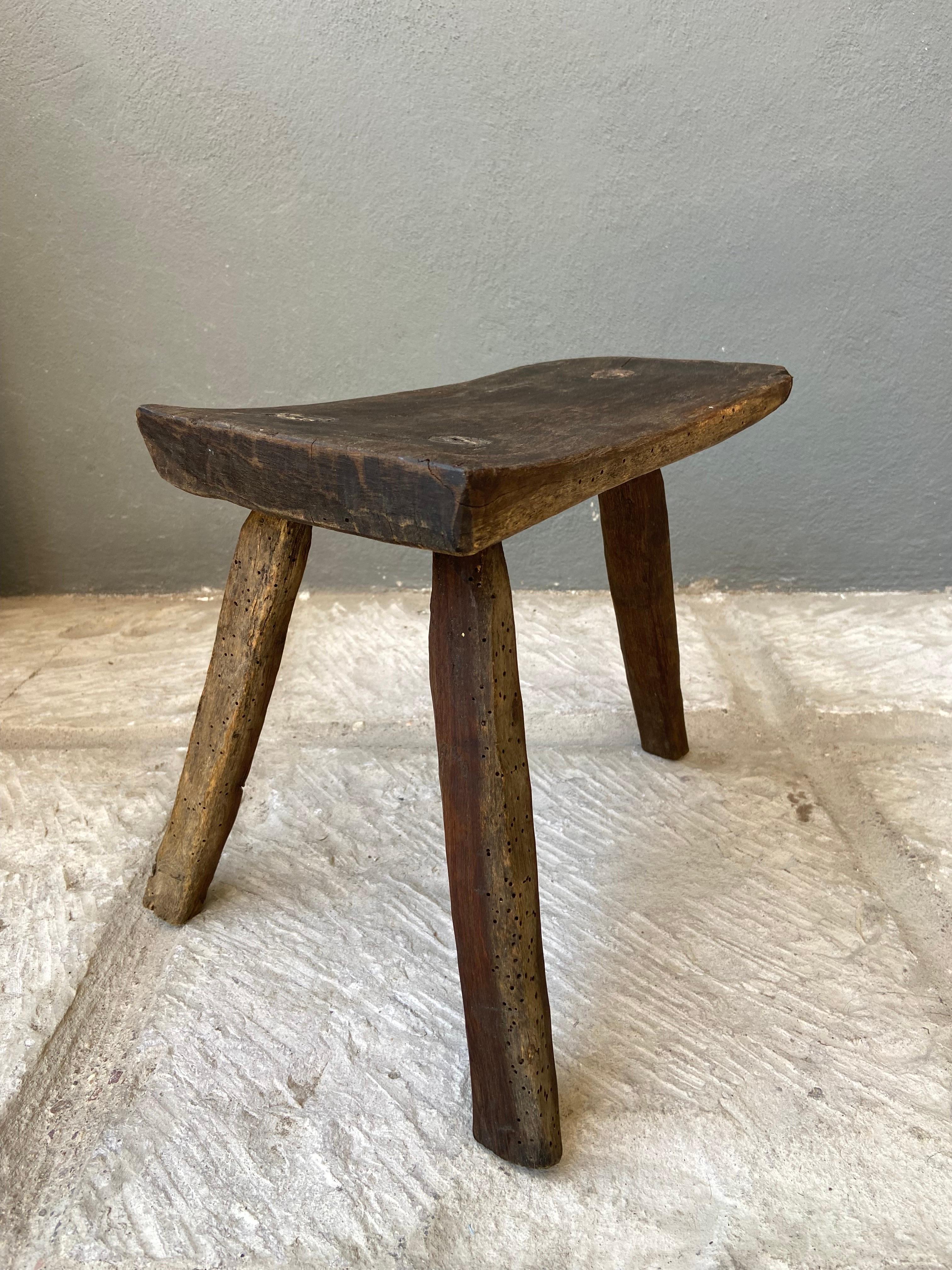 Primitive Styled Hardwood Stool From Guanajuato, Mexico, Circa 1930´s ...