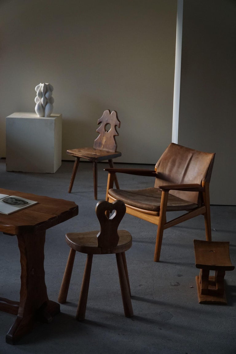 Primitive Swedish Wooden Hand Crafted Chair, Wabi Sabi Style, Early ...