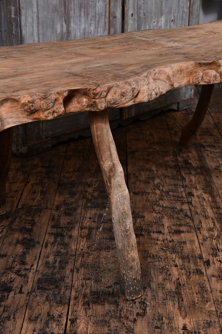 Primitive Table with Live Edge For Sale at 1stDibs