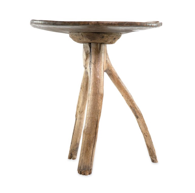 Primitive Three Legged Table For Sale at 1stDibs