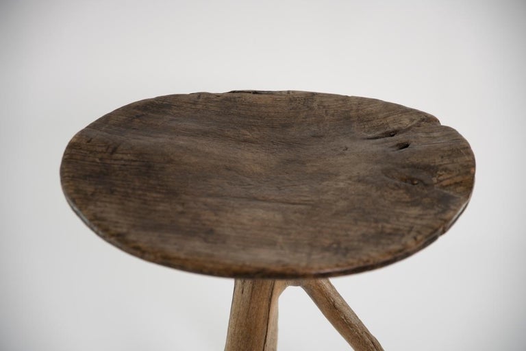 Primitive Three Legged Table For Sale at 1stDibs