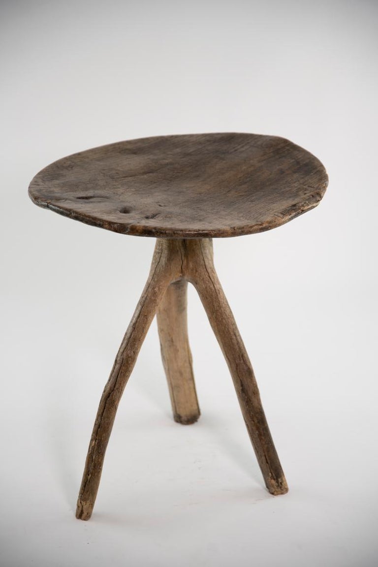 Primitive Three Legged Table For Sale at 1stDibs