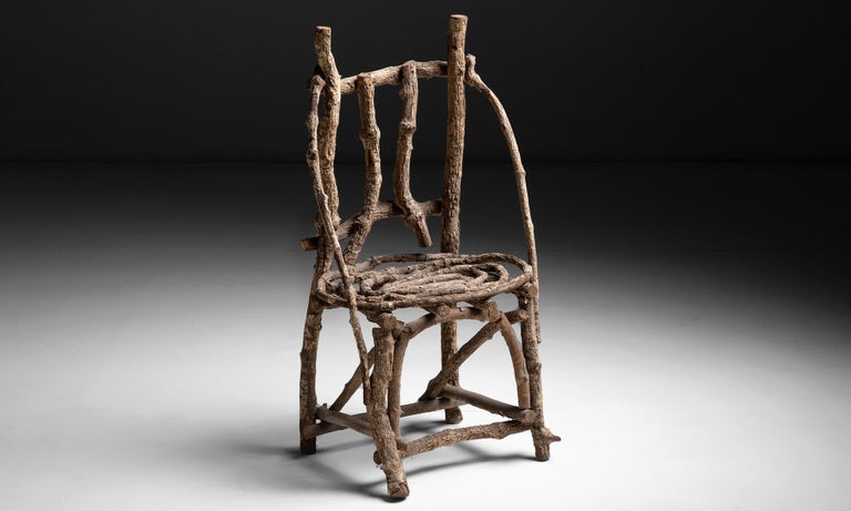 Primitive Tree Branch Chair, France, circa 1970 For Sale at 1stDibs