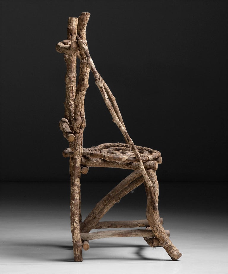 Primitive Tree Branch Chair, France, circa 1970 For Sale at 1stDibs