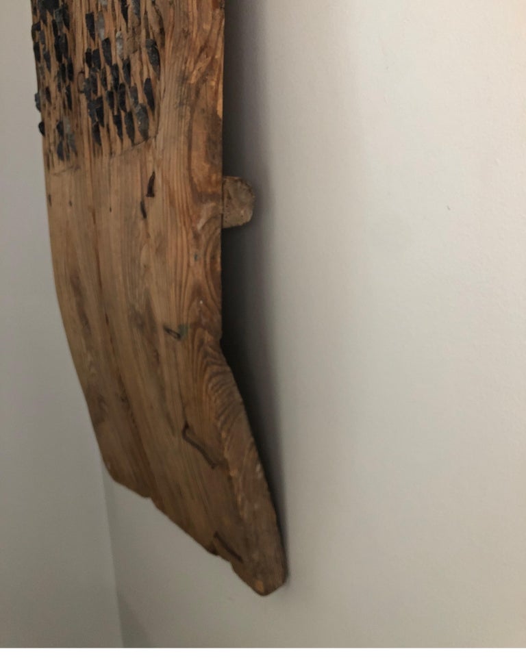 Primitive Turkish Wood and Stone Threshing Board For Sale at 1stDibs
