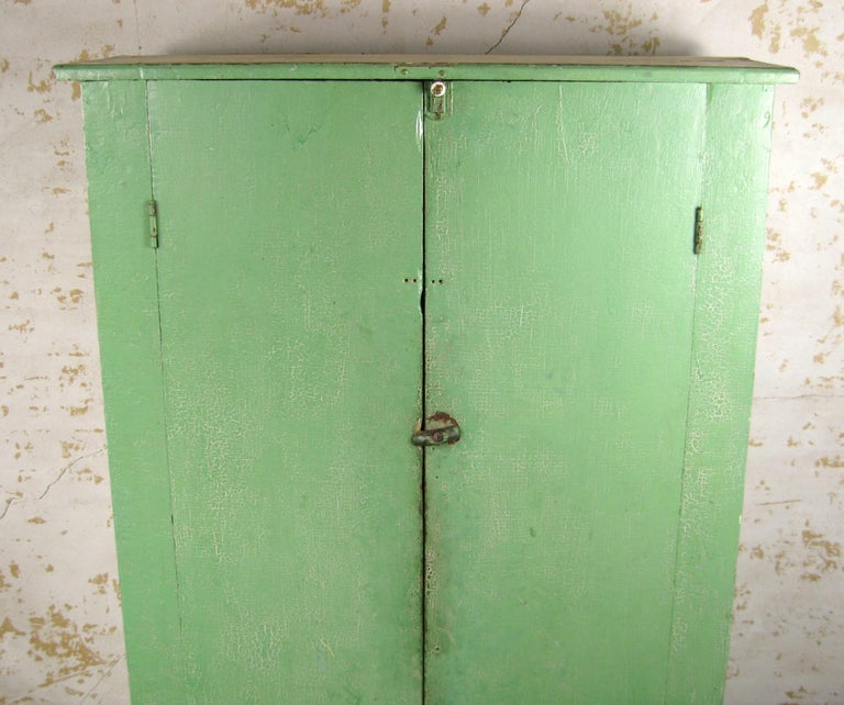 Primitive Two-Door Farm House Rustic Green Jelly Cupboard, 1920s For ...