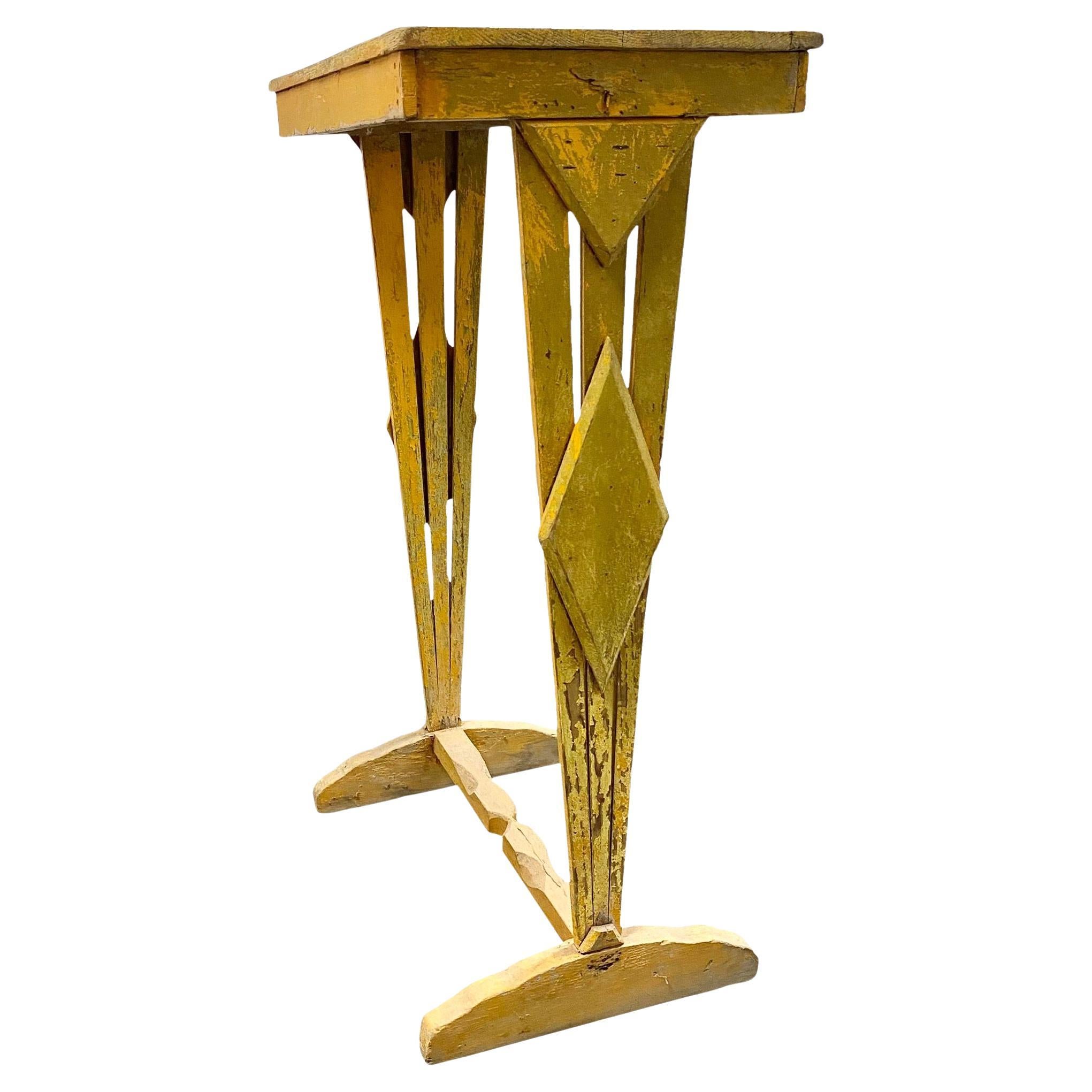 Genuine Antique Unusually Charming Small Table, Swedish Folk Art with ...