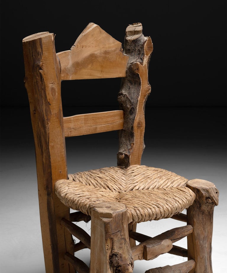 Primitive Wooden Chairs, France, circa 1960 For Sale at 1stDibs