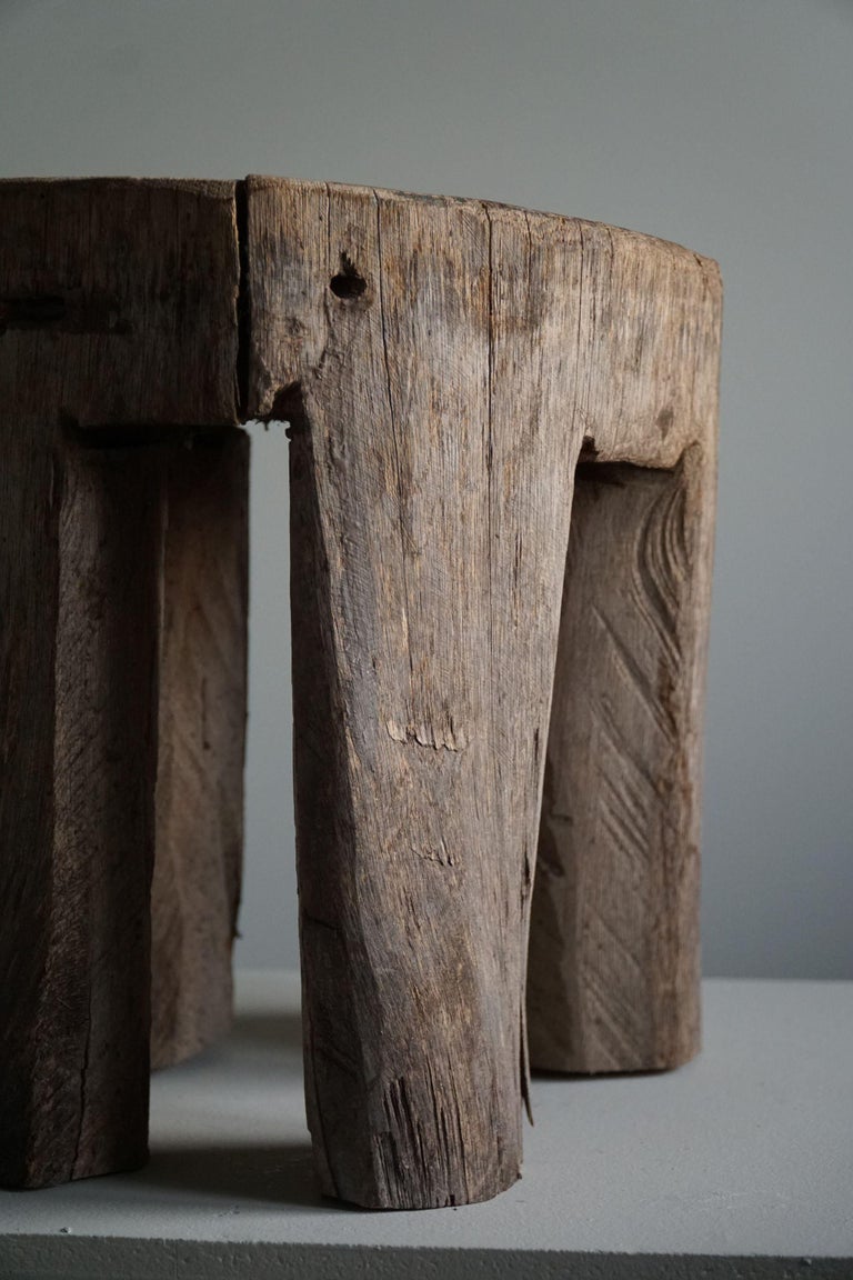 Primitive Wooden Wabi Sabi Stool, Handcrafted by a Swedish Cabinetmaker ...