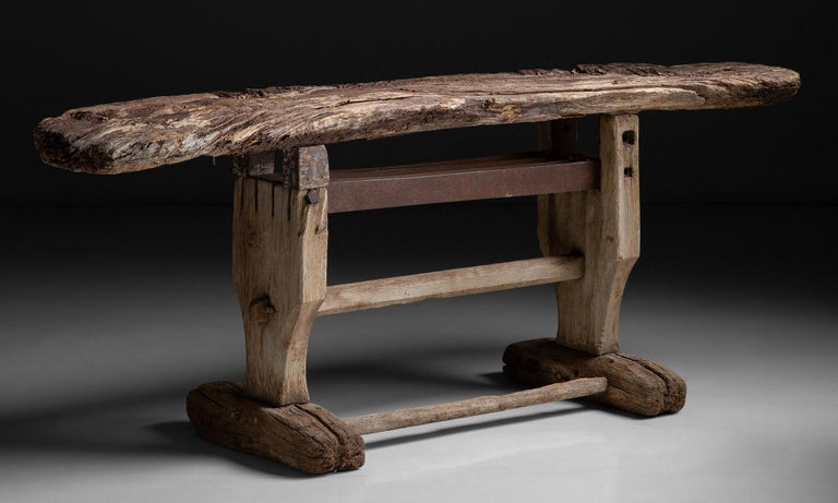 Primitive Work Table / Console, France , circa 1900 For Sale at 1stDibs
