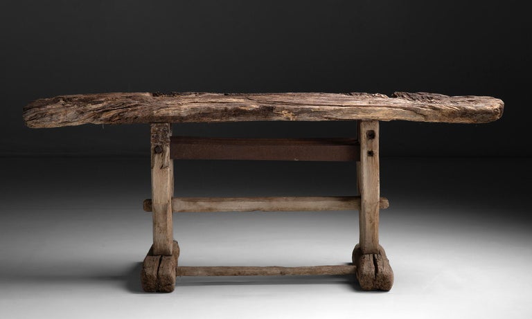 Primitive Work Table / Console, France , circa 1900 For Sale at 1stDibs