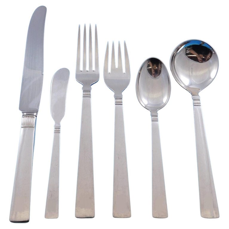 Prince Harald by Marthinsen Norway Sterling Silver Flatware Set 74 pcs ...